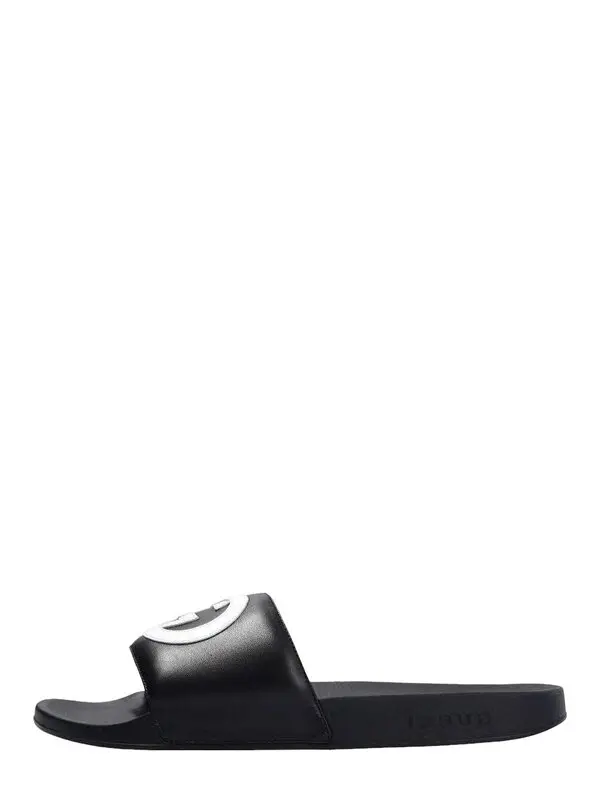 Gucci Interlocking G Slide Sandals - Black