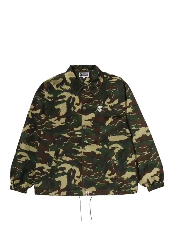 A BATHING APE Glitch Woodland Camo Coach Jacket - Green