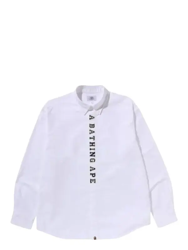 A BATHING APE 1st Camo Applique Oxford Long-sleeve Shirt - White