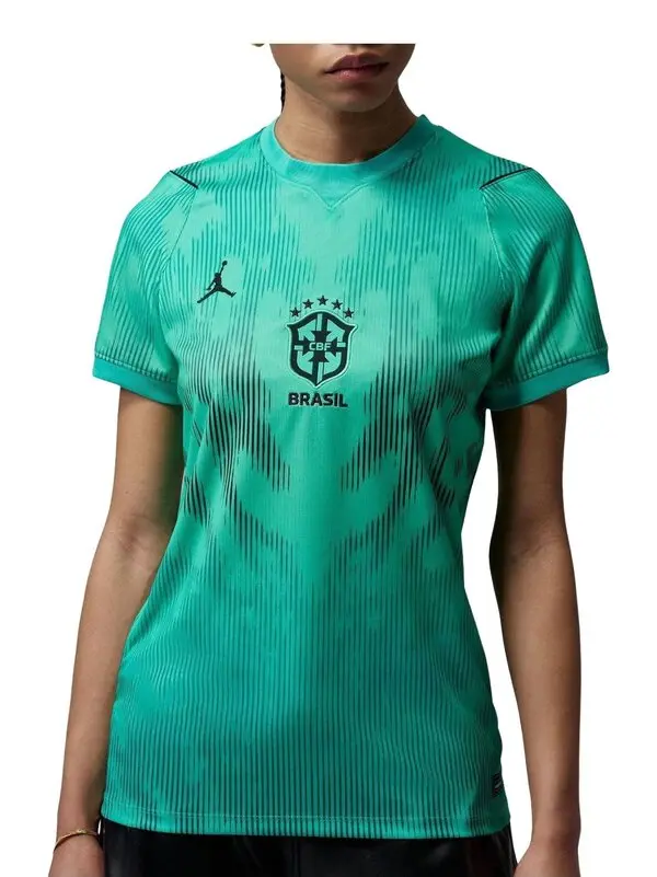 JORDAN Brazil 2026 Stadium Goalkeeper Soccer Replica Dri-fit Jersey - Light Menta/black