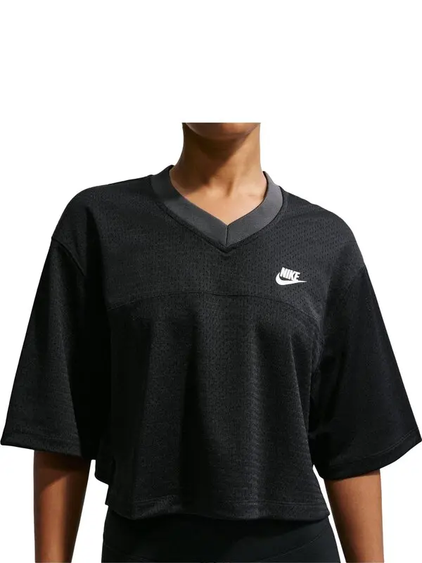 Nike Nsw Heritage Festival Crop Mesh Jersey - Anthracite/black/sail