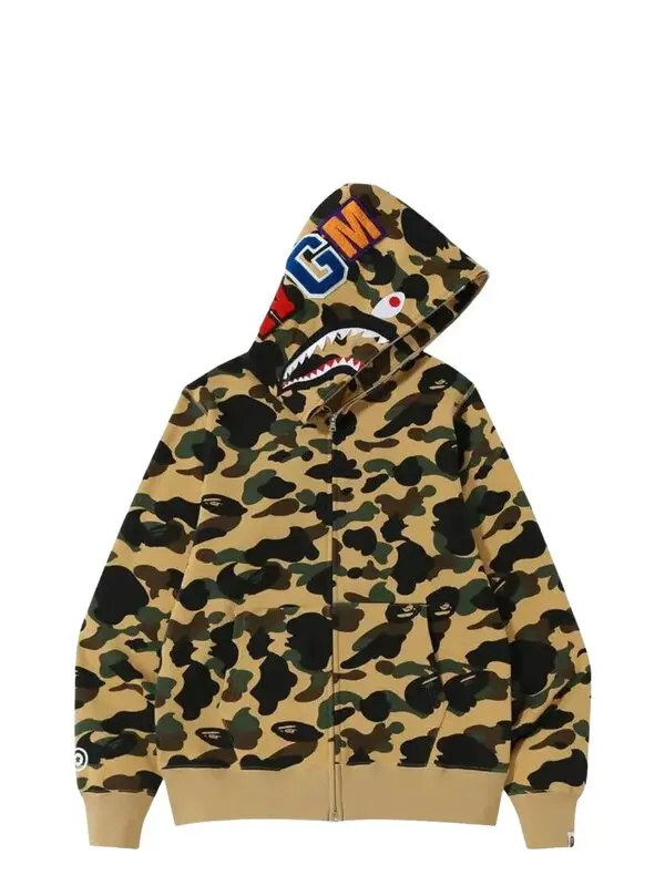 A BATHING APE 1st Camo Shark Full Zip Hoodie - Yellow