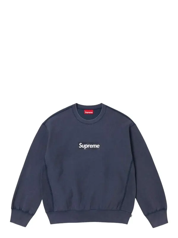 Supreme Washed Box Logo Crewneck - Navy