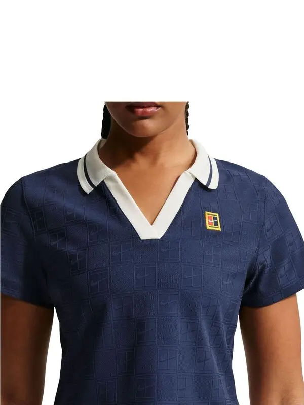 Nike Court Collection Dri-fit Cropped Polo - Midnight Navy/sail