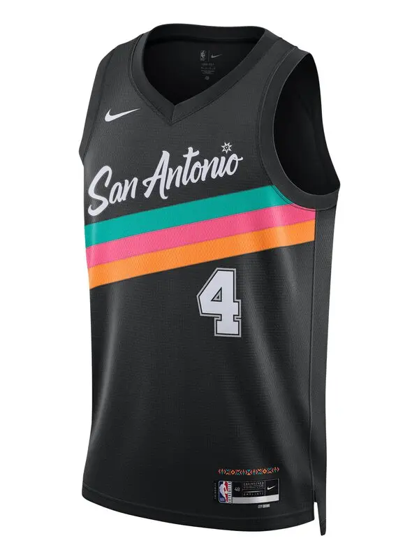 Nike Nba De'aaron Fox San Antonio Spurs City Edition Swingman Jersey - Black