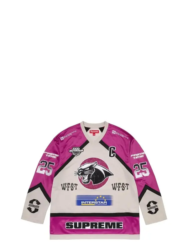 Supreme Rhinestone Hockey Jersey - Light Grey