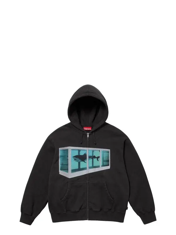 Supreme X Damien Hirst Zip Up Hooded Sweatshirt - Black