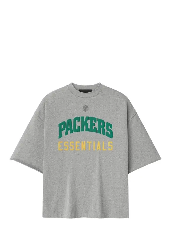 Fear Of God X Nfl Fw25 Packers 90s 3/4 Sleeve Football T-shirt - Concrete Heather