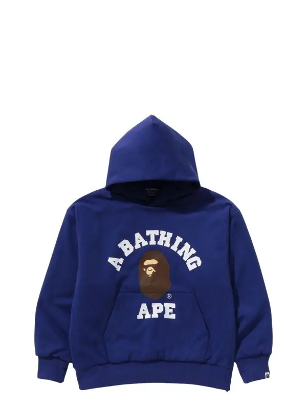 A BATHING APE College Puffy Relaxed Fit Pullover Hoodie - Blue