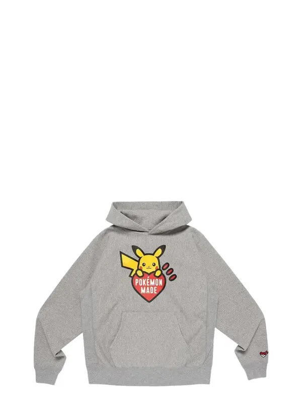 HUMAN MADE X Pokemon Made Pikachu Heavyweight Hoodie - Grey