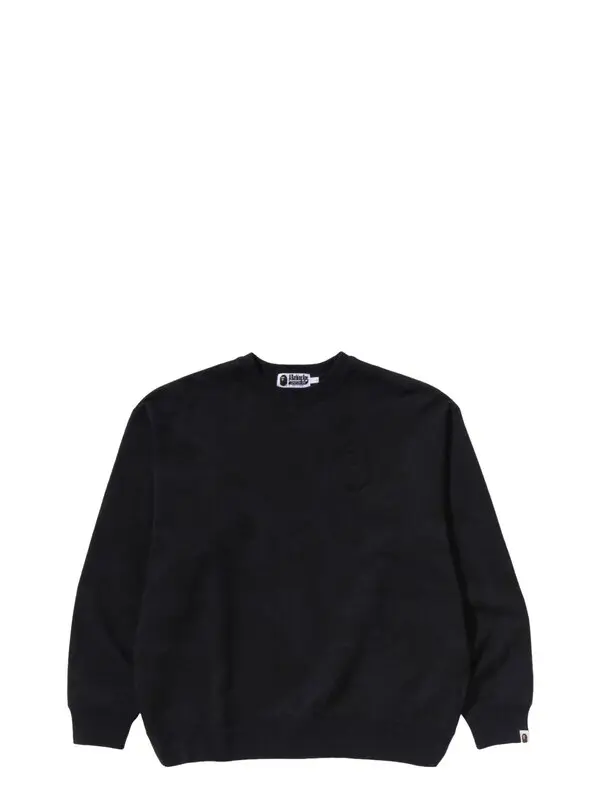 A BATHING APE Ink Camo Ape Head Badge Crewneck - Black