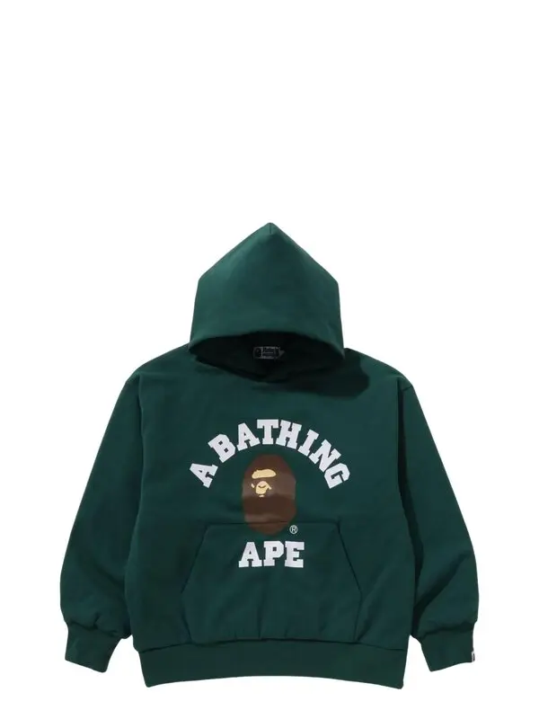 A BATHING APE College Puffy Relaxed Fit Pullover Hoodie - Green