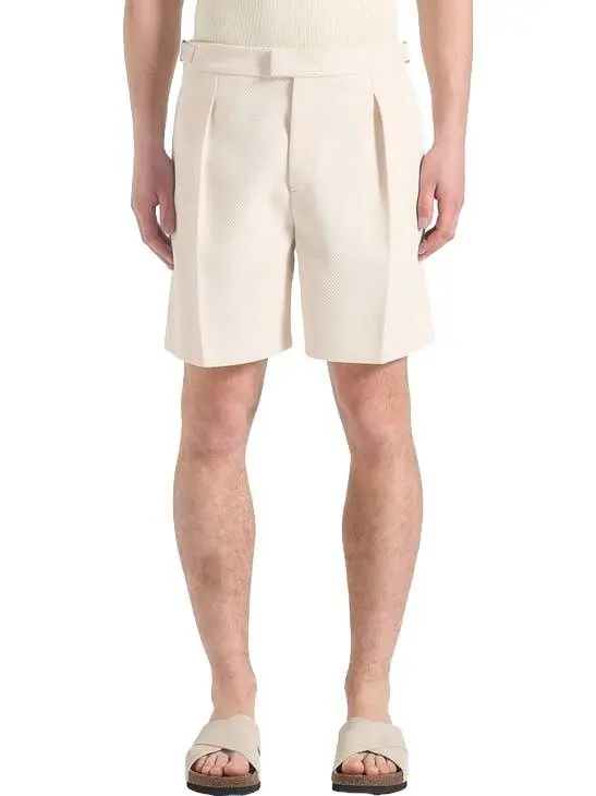 Manière De Voir Maniere De Voir Marin Twill Pleated Shorts - Cream