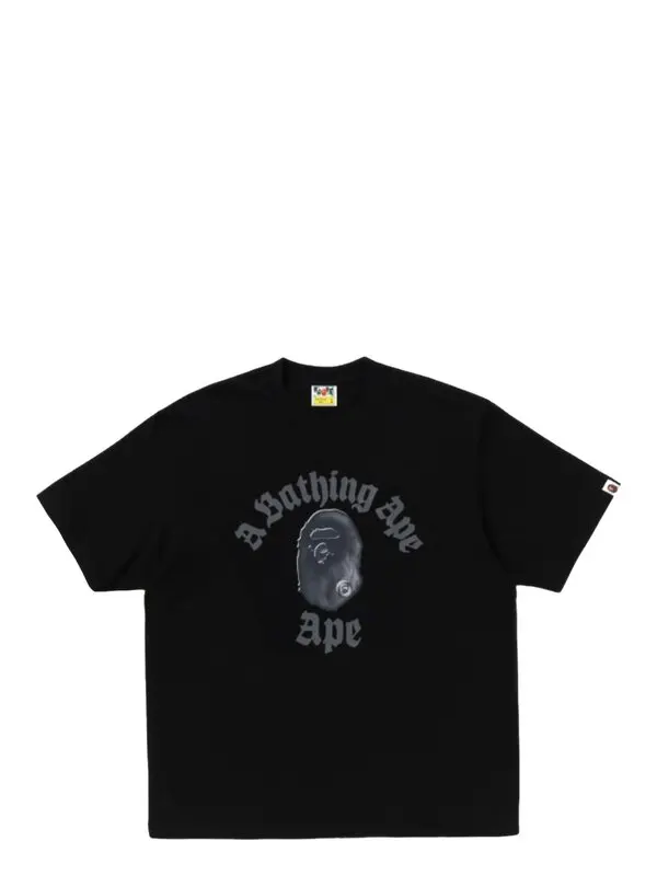 A BATHING APE Gothic College Relaxed Fit Tee - Black