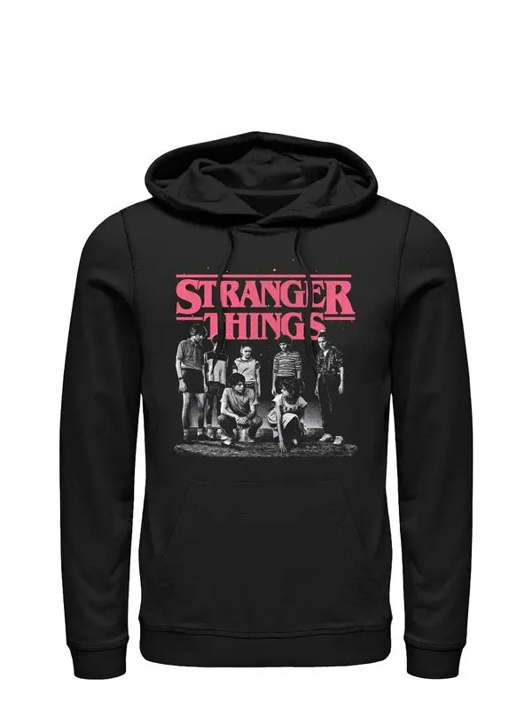 STRANGER THINGS Title Logo Graphic Pullover Hoodie - Black