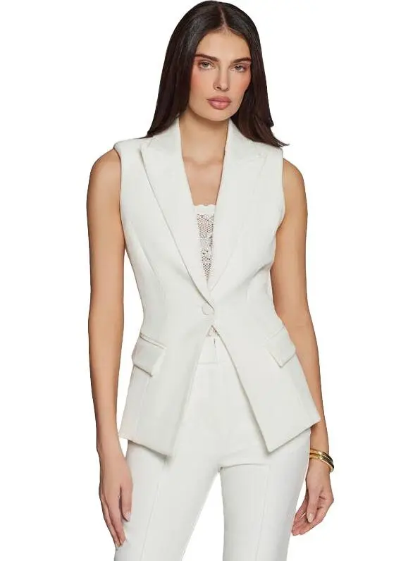 Generation Love Rialto Crepe Sleeveless Blazer - White