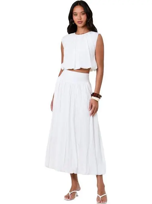 NICHOLAS Nadira Cropped Sleeveless Bubble Top - Ivory