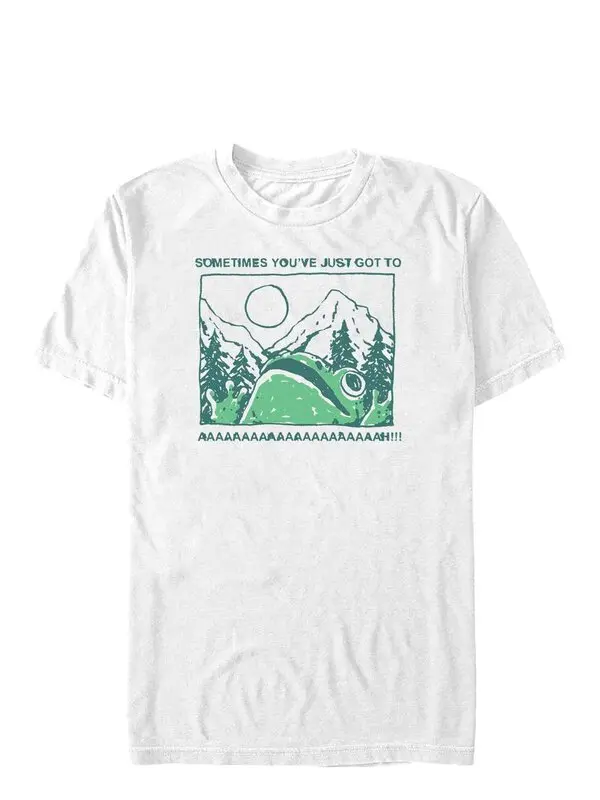 LOST GODS Frog Nature Scream Drawing T Shirt - White