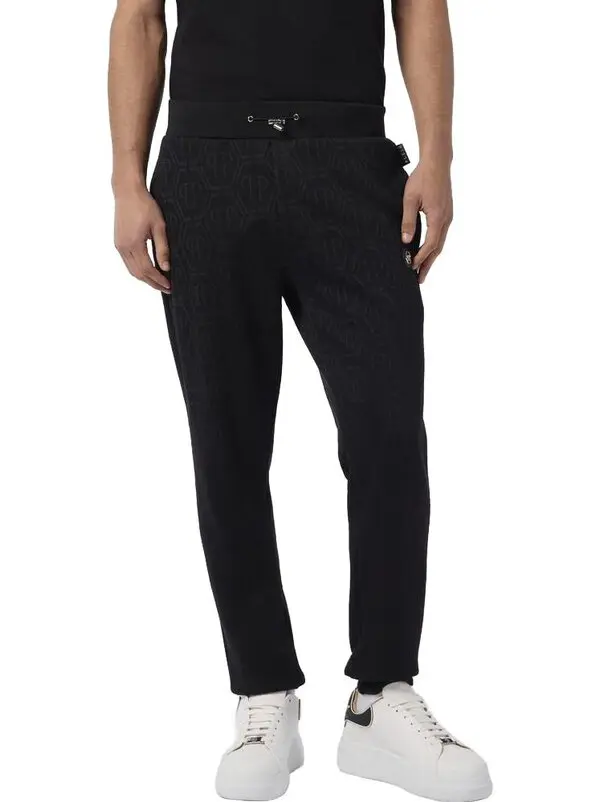 Philipp Plein Jogging Trousers Monogram Paisley - Black
