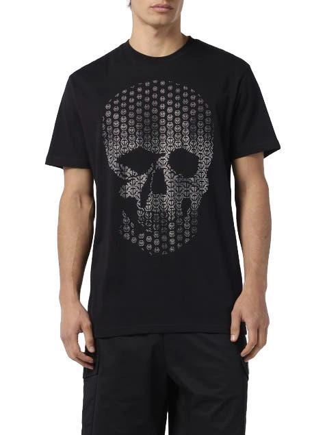 Philipp Plein Round Neck T-shirt Skull Strass Skull Strass - Black