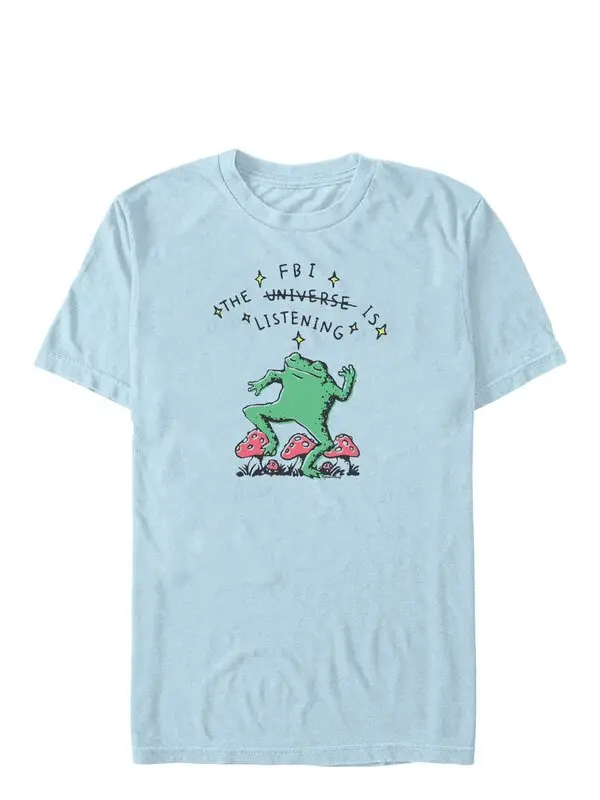 LOST GODS The Universe Is Listening Frog Short Sleeve Graphic T-shirt - Light Blue