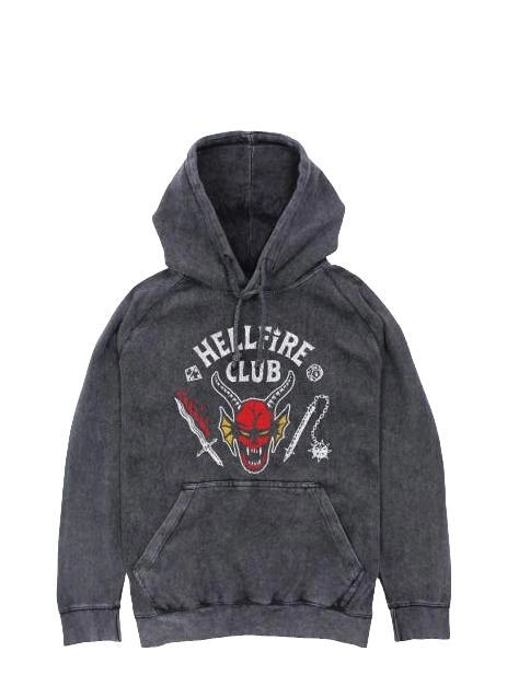 STRANGER THINGS Hellfire Club Graphic Pullover Hoodie - Black