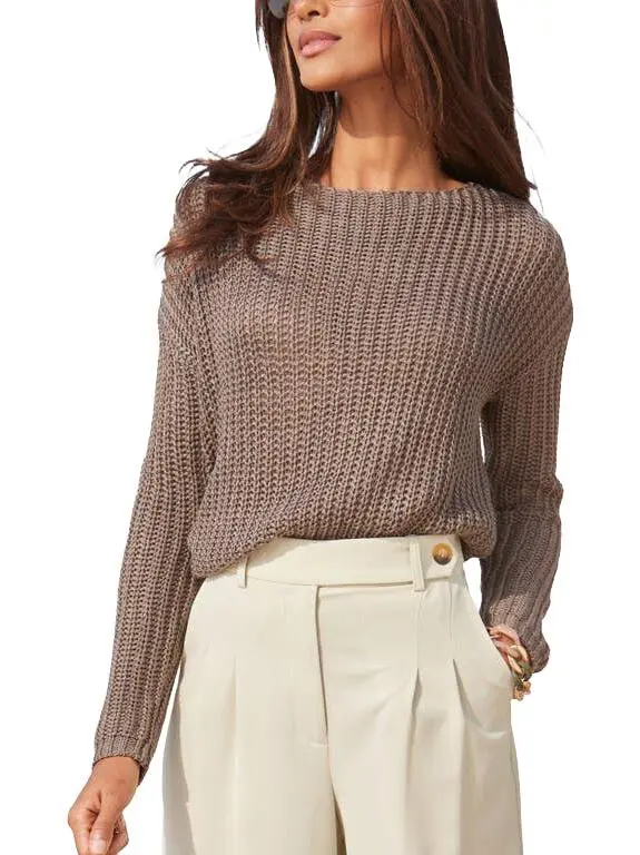 LASCANA Loose Knit Pullover Sweater - Olive