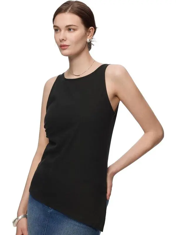 JUANA Sienna Pleated Tank - Black