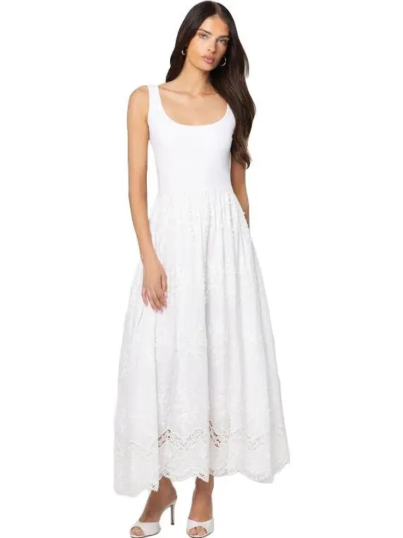 Generation Love Leann 3d Voile Combo Midi Dress - White