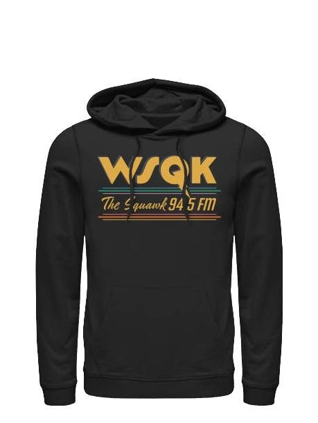STRANGER THINGS The Squawk" Graphic Hoodie - Black