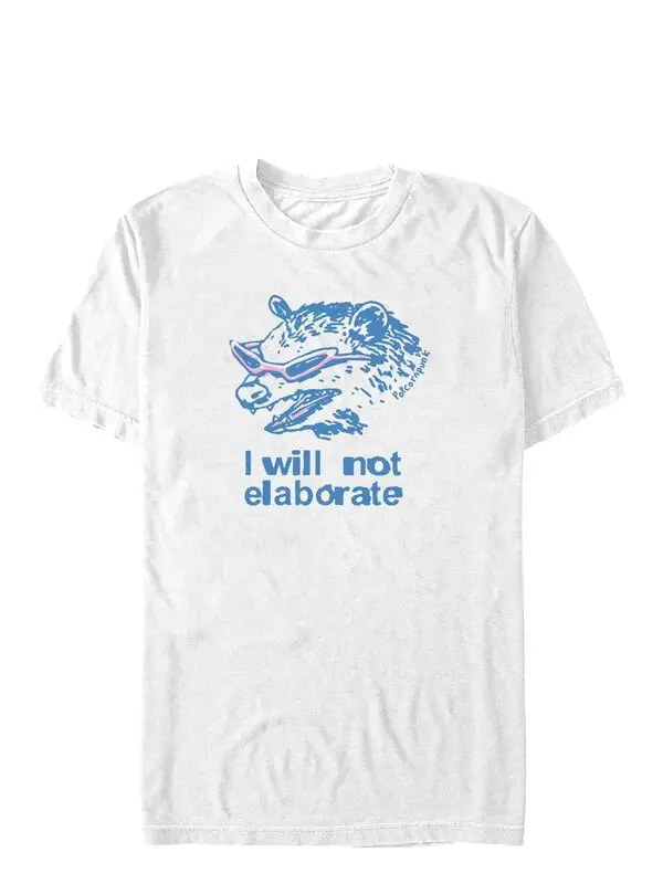 LOST GODS Opossum Will Not Elaborate Short Sleeve Graphic T-shirt - White