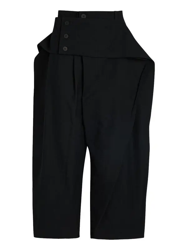 Issey Miyake Belted-effect Wide-leg Woven Trousers - Black
