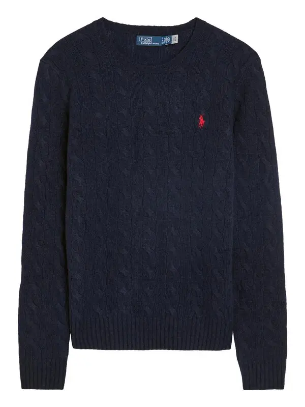 Polo Ralph Lauren Cable-knit Wool And Cashmere-blend Jumper - Navy