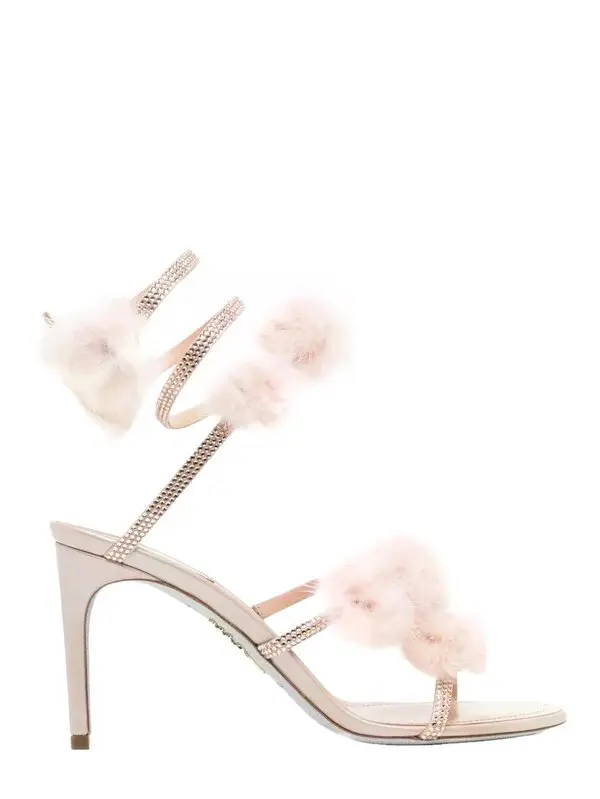 Rene Caovilla Rosalia Pompom-detail Sandals - Neutrals