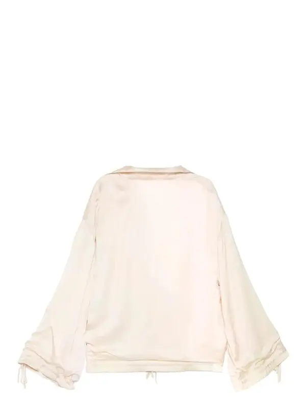 AYA MUSE Satin V-neck Top - Neutrals