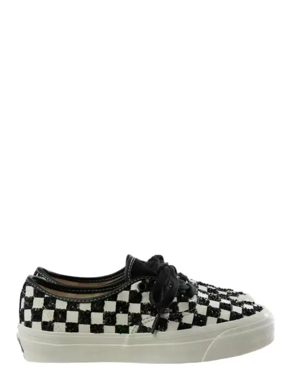 VANS Authentic Sequin Embellished Checkerboard Sneakers - Black