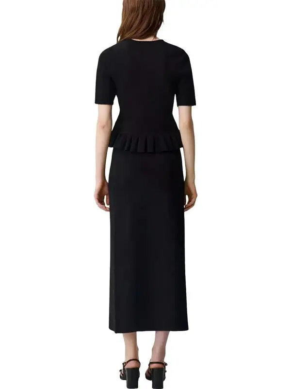 Claudie Pierlot Ruffled Hem Button-front Top - Black