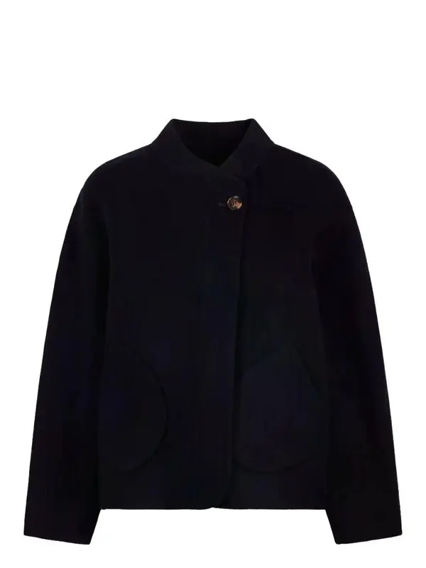 Soeur Windsor High Neck Patch-pocket Jacket - Blue
