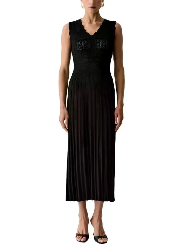 MORGAN Pleated Midi Dress - Black