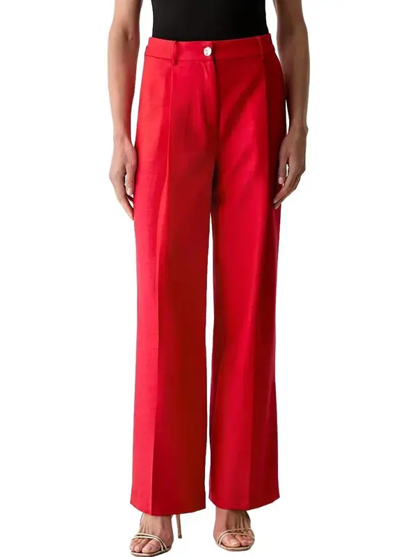 MORGAN Pleated Trousers - Red