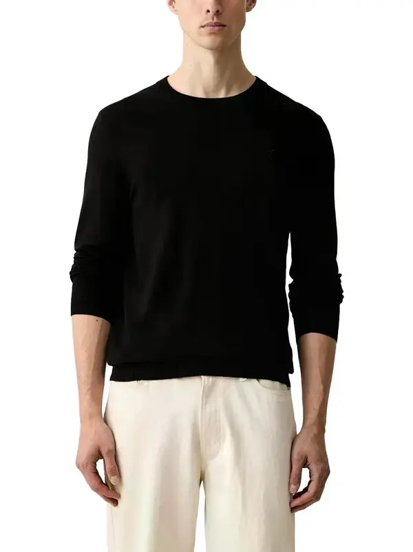 TRUSSARDI Logo-embroidered Crew-neck Sweater - Black