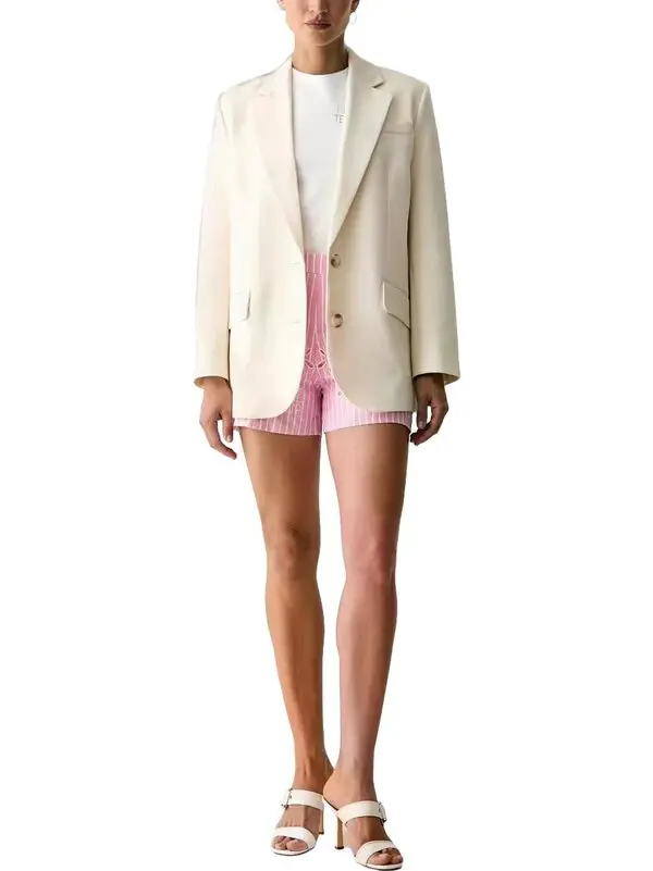 MORGAN Stripe Pattern Cut-out Shorts - Pink