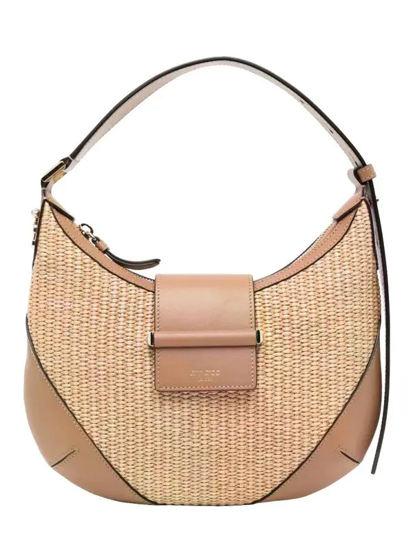 JIMMY CHOO Woven Leather Shoulder Bag - Neutrals