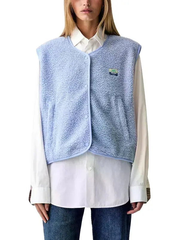 American Vintage Hoktown Logo-patch Gilet - Blue