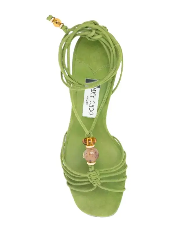 JIMMY CHOO Lova Wedge 85 Sandals - Green