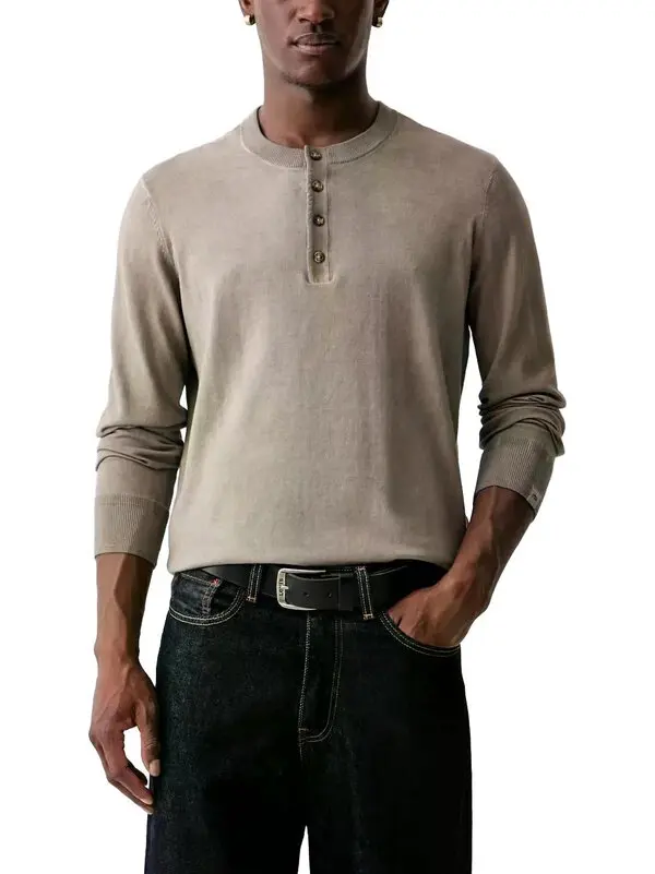 Rag & Bone Henley Neck Sweater - Neutrals