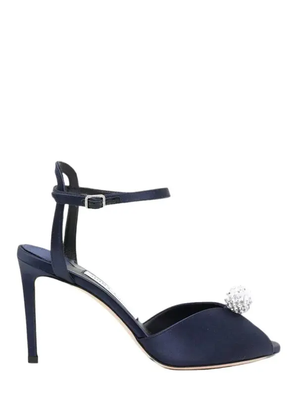 JIMMY CHOO Crystal Embellished Peep-toe Sandals - Blue