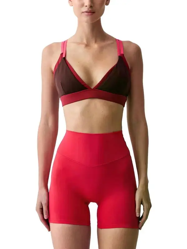 P.E Nation Strappy Colour-block Sports Bra - Red