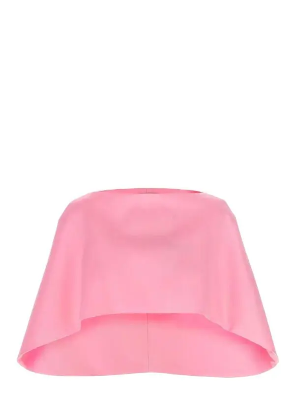 Alberta Ferretti Cropped Cape With Boat Neck - Pink
