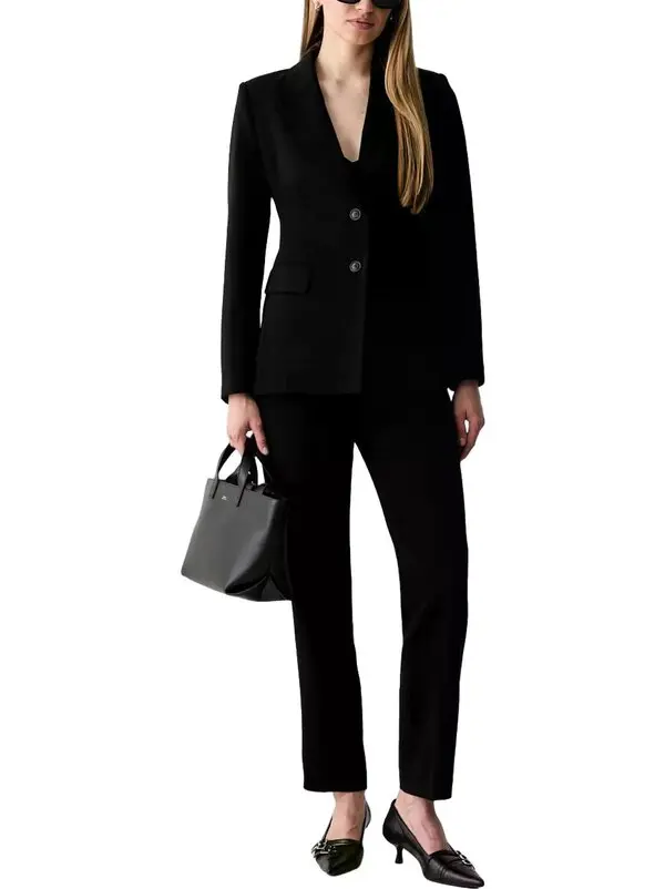 TRUSSARDI Peak Lapel Single-breasted Blazer - Black